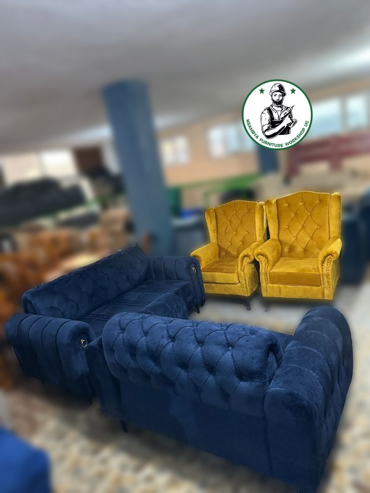 7 Seater Tufted Sofa Set - Nsambya Furniture Workshop