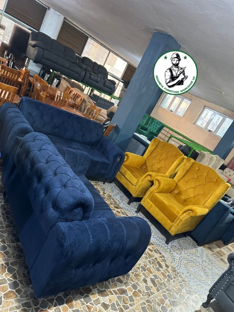 7 Seater Tufted Sofa Set - Nsambya Furniture Workshop