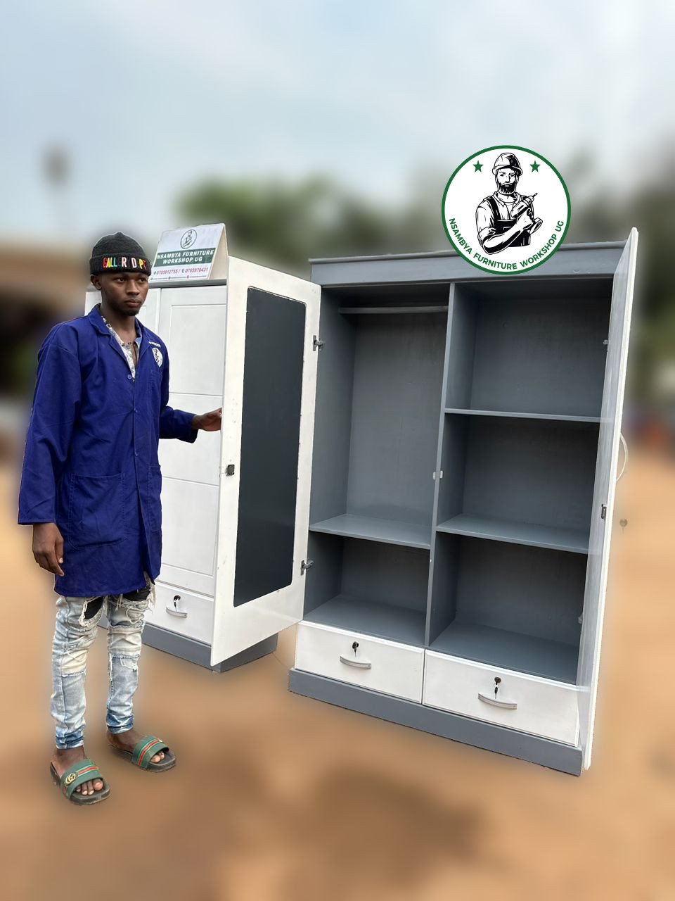 Simple Movable Wardrobe - Nsambya Furniture Workshop Ug